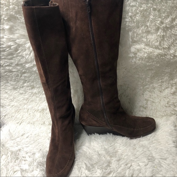 AEROSOLES | Shoes | Aerosoles Gather Round Wedge Brown Boots 1 B | Poshmark